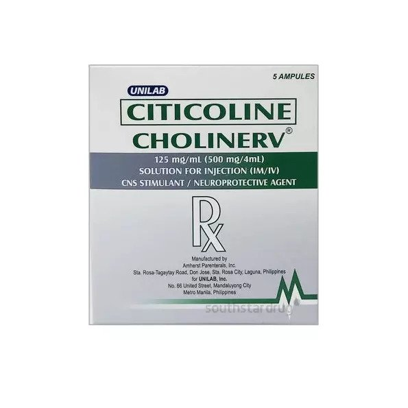 Buy Cholinerv citicoline 125mg / ml (500mg / 4ml) solution for im/iv ...